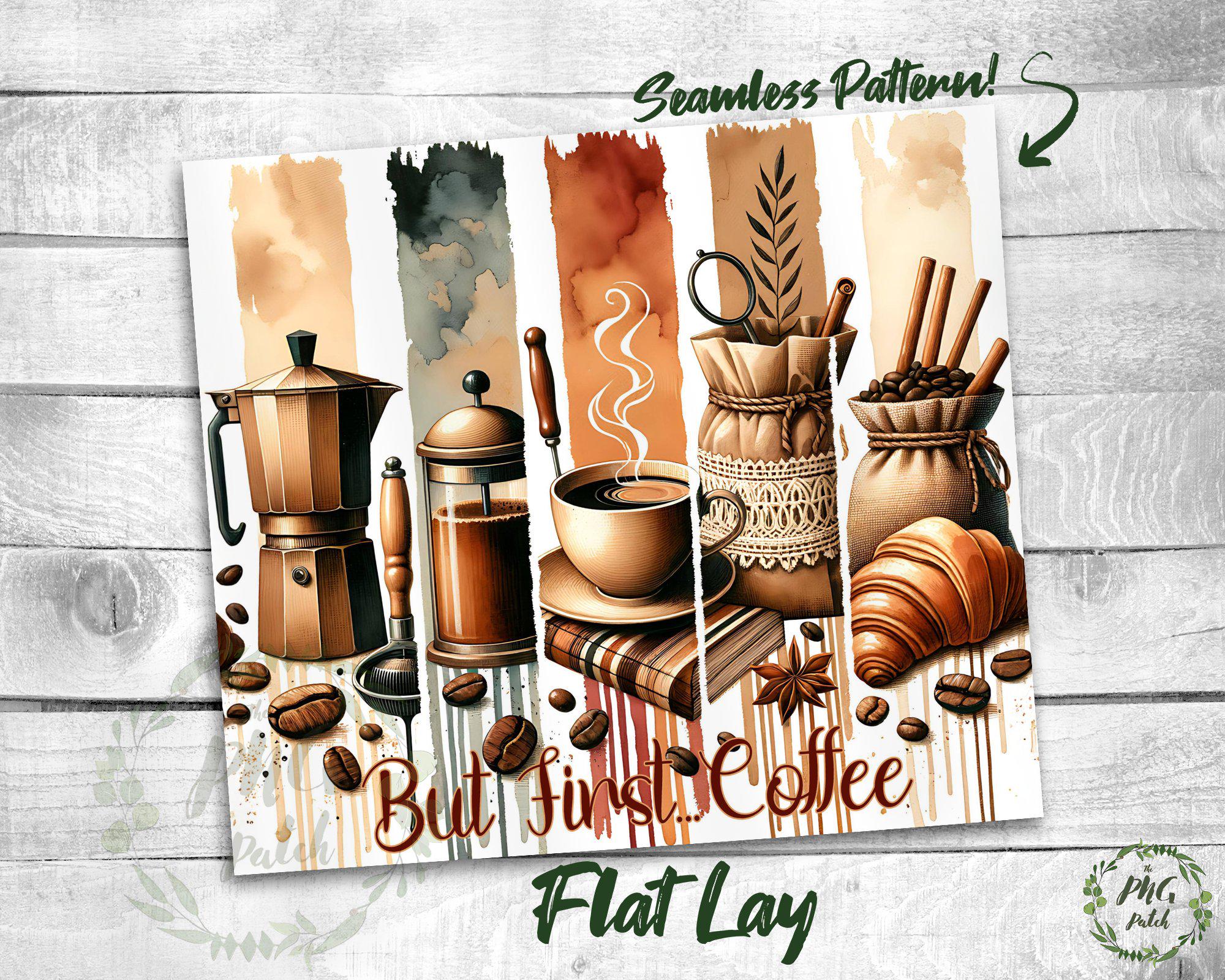 But First, Coffee, Coffee Lovers Wrap, 20 Oz Skinny Tumbler Sublimation ...