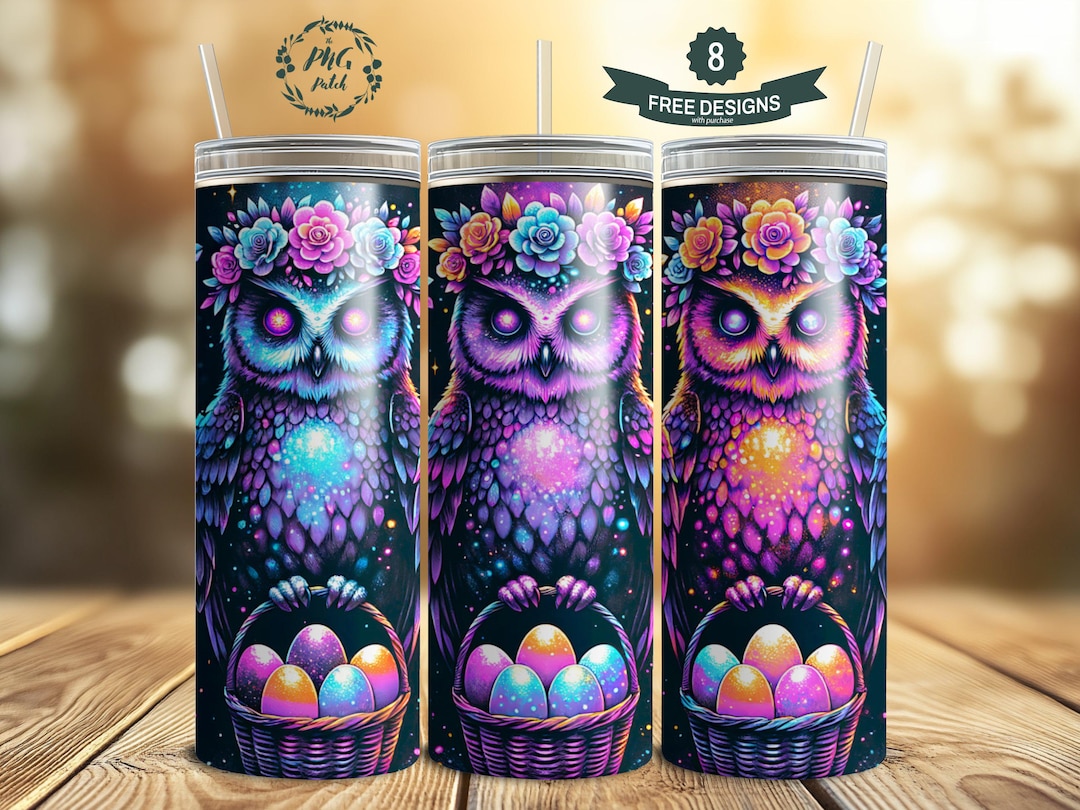 Spooky Easter Owls, Cute Easter Design, 20 Oz Skinny Tumbler ...