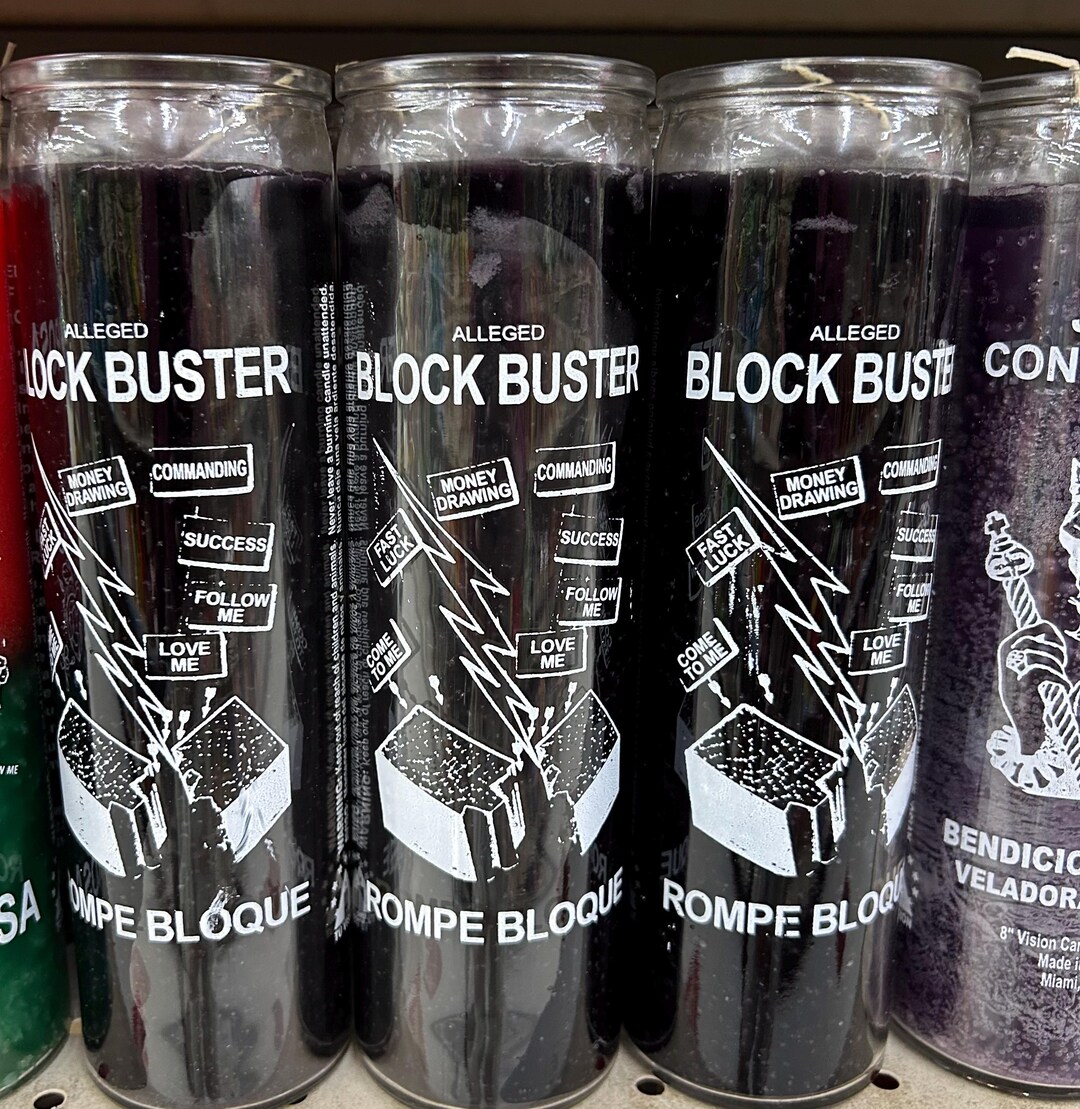 7 Day Glass Spiritual Candle-blockbuster - Black - Etsy