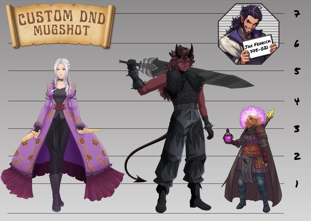Custom DND Character Mugshot Commission: Dnd, Dungeons and Dragons ...