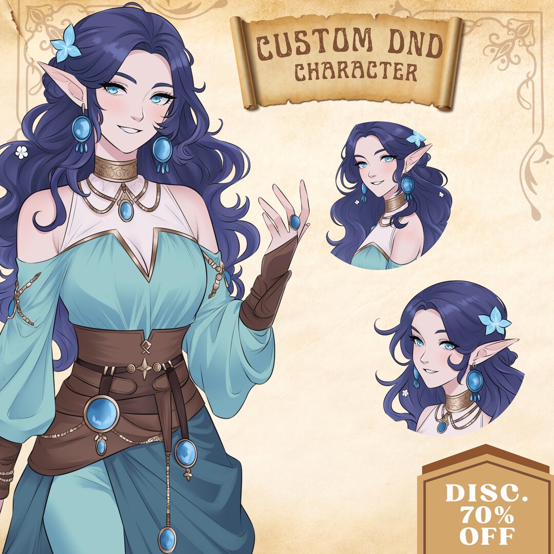 Custom DND Character Art Illustration: Dungeon and Dragons, Fantasy RPG ...