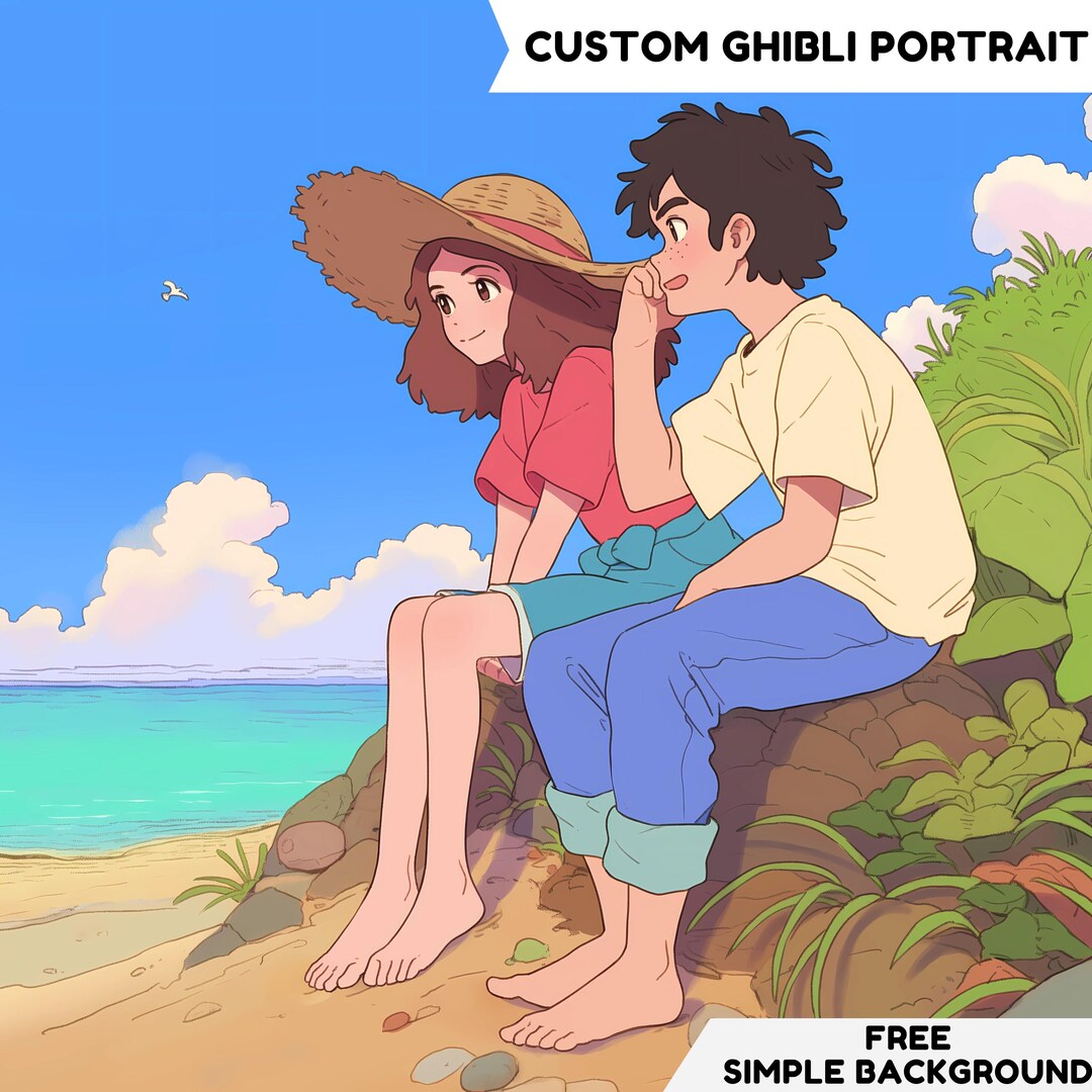 Custom Anime Portrait Ghibli Style, Ghibli Portrait, Custom Ghibli ...