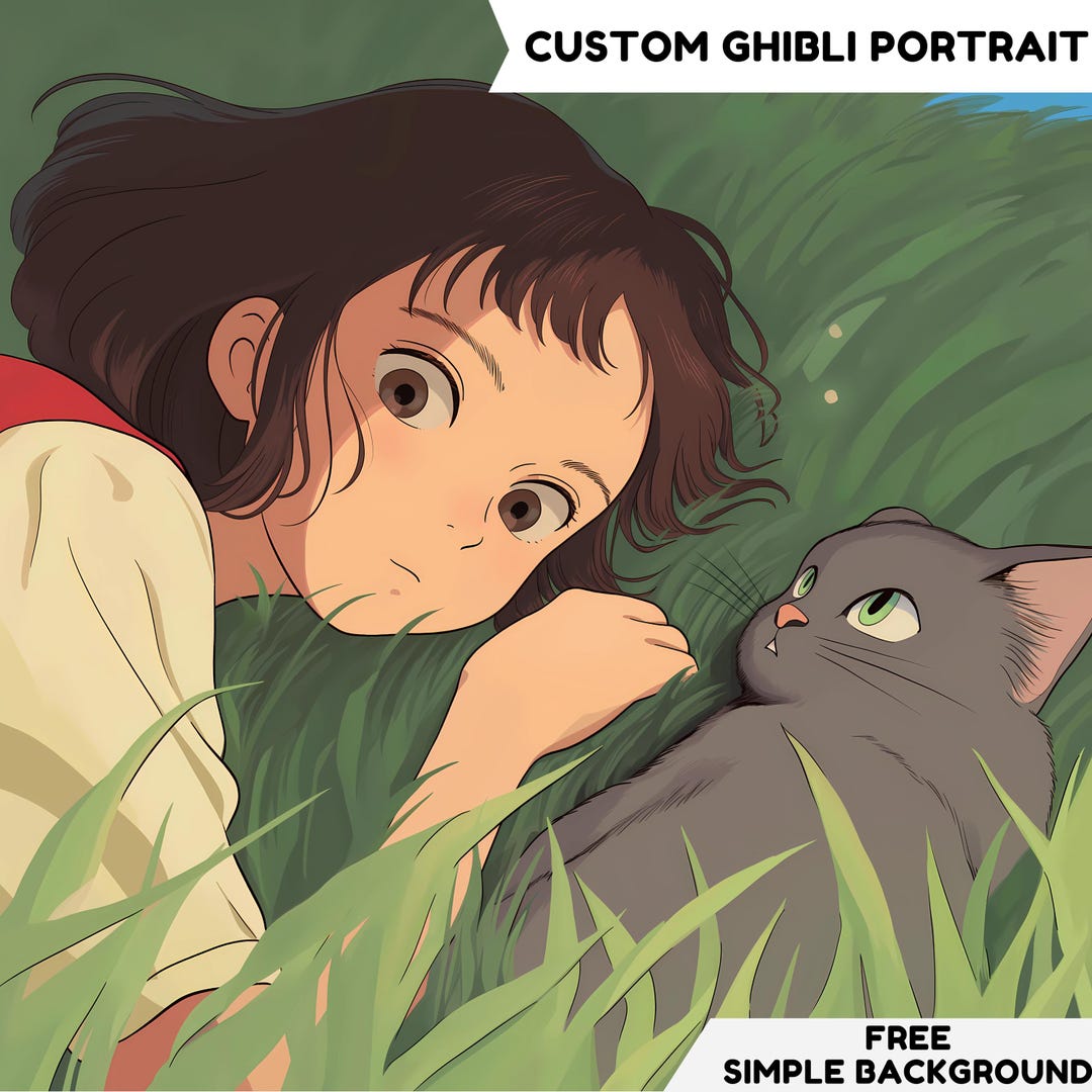 Custom Anime Portrait Ghibli Style, Ghibli Portrait, Custom Ghibli ...