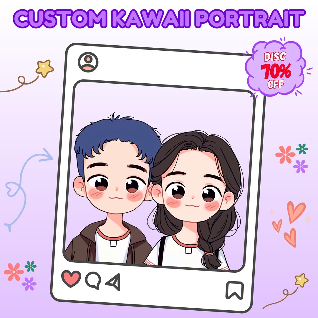 Custom Kawaii Portrait, Kawaii Portrait, Anime Portrait, Chibi Portrait ...