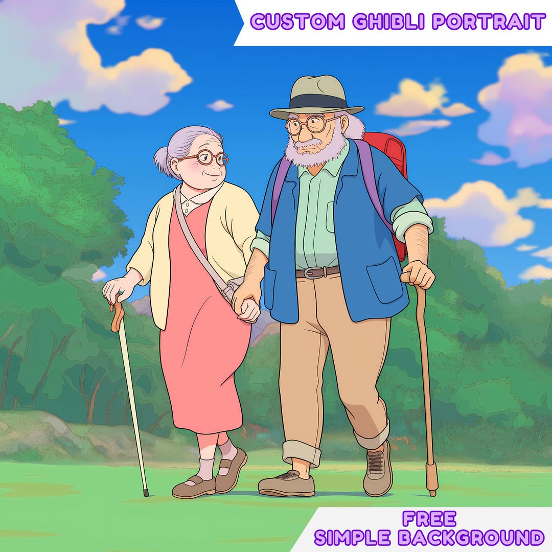 Custom Ghibli Style Portraits, Ghibli Portrait, Couple Ghibli, Family ...