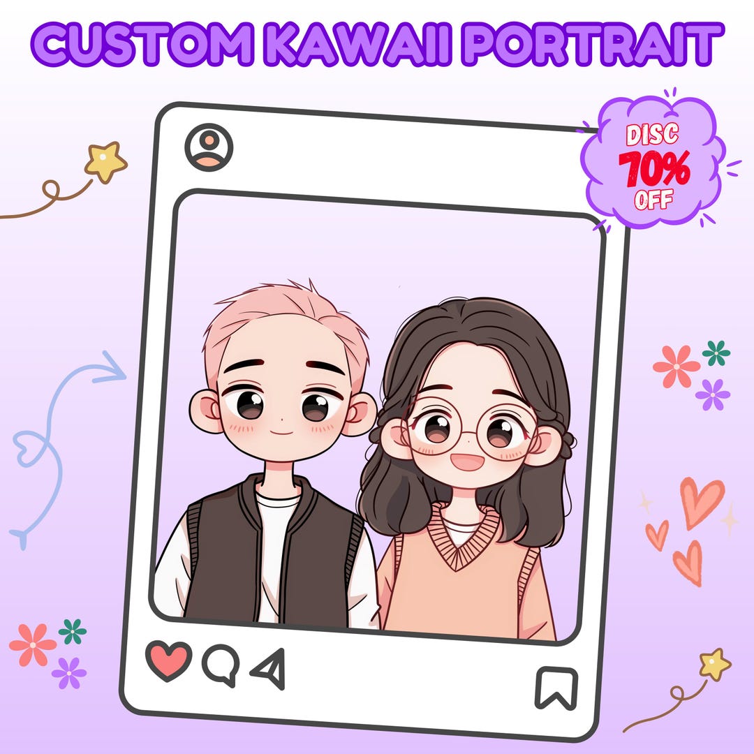 Custom Kawaii Portrait, Kawaii Portrait, Anime Portrait, Chibi Portrait ...