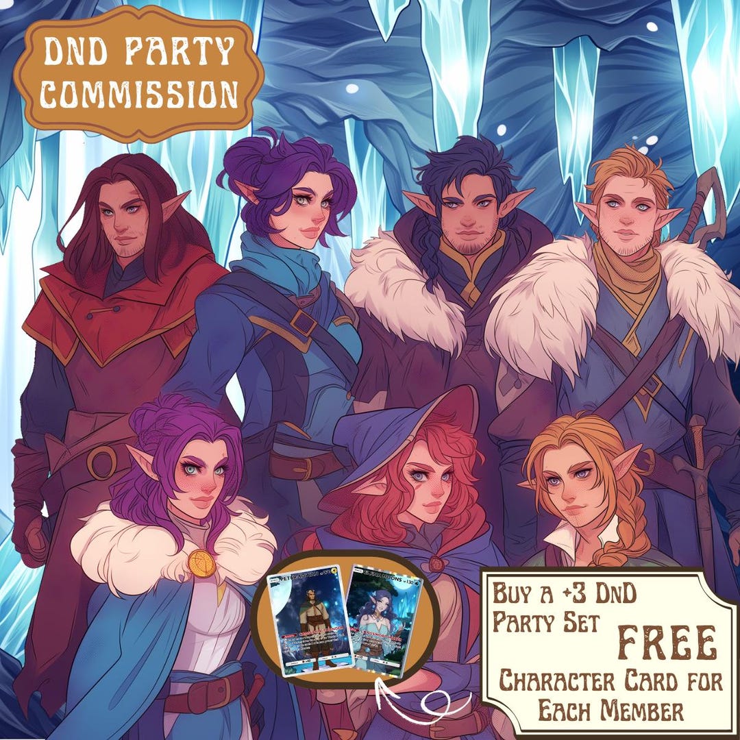CUSTOM DND Character, Dnd Party, Dnd Group, Dnd Commission, Dnd ...