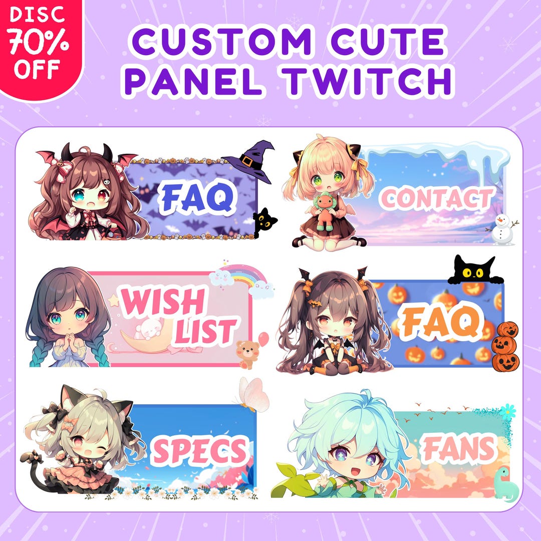 Custom Twitch Panels, Twitch Panel, Vtuber Panel, Anime Panel, Pet ...