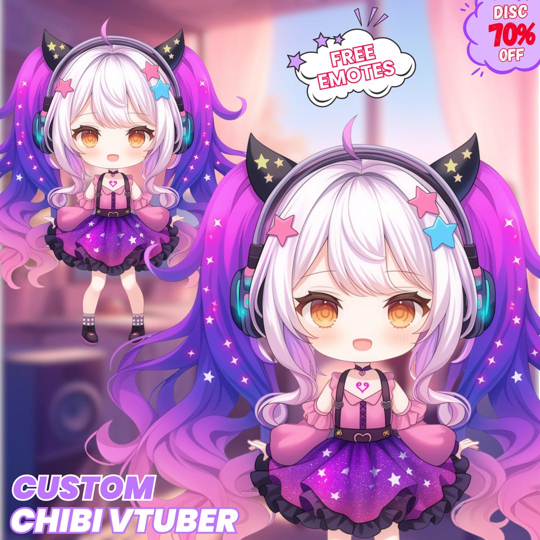 Custom Chibi Vtuber, Chibi Vtuber, Custom Vtuber Model, Live2d Model ...