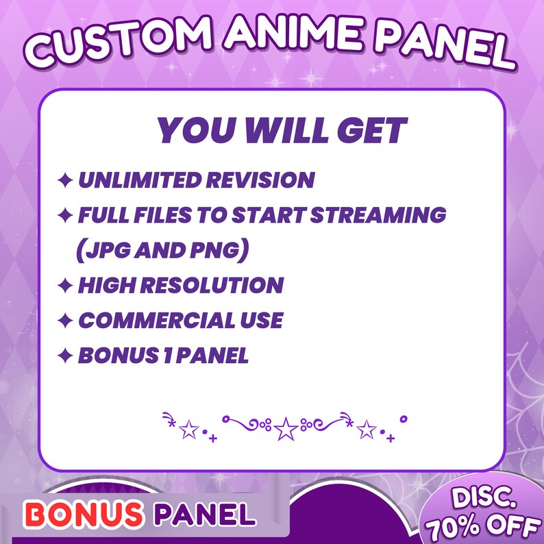 Custom Anime Twitch Panels: Chibi Art Commission, Kick, Youtube, Live2d ...