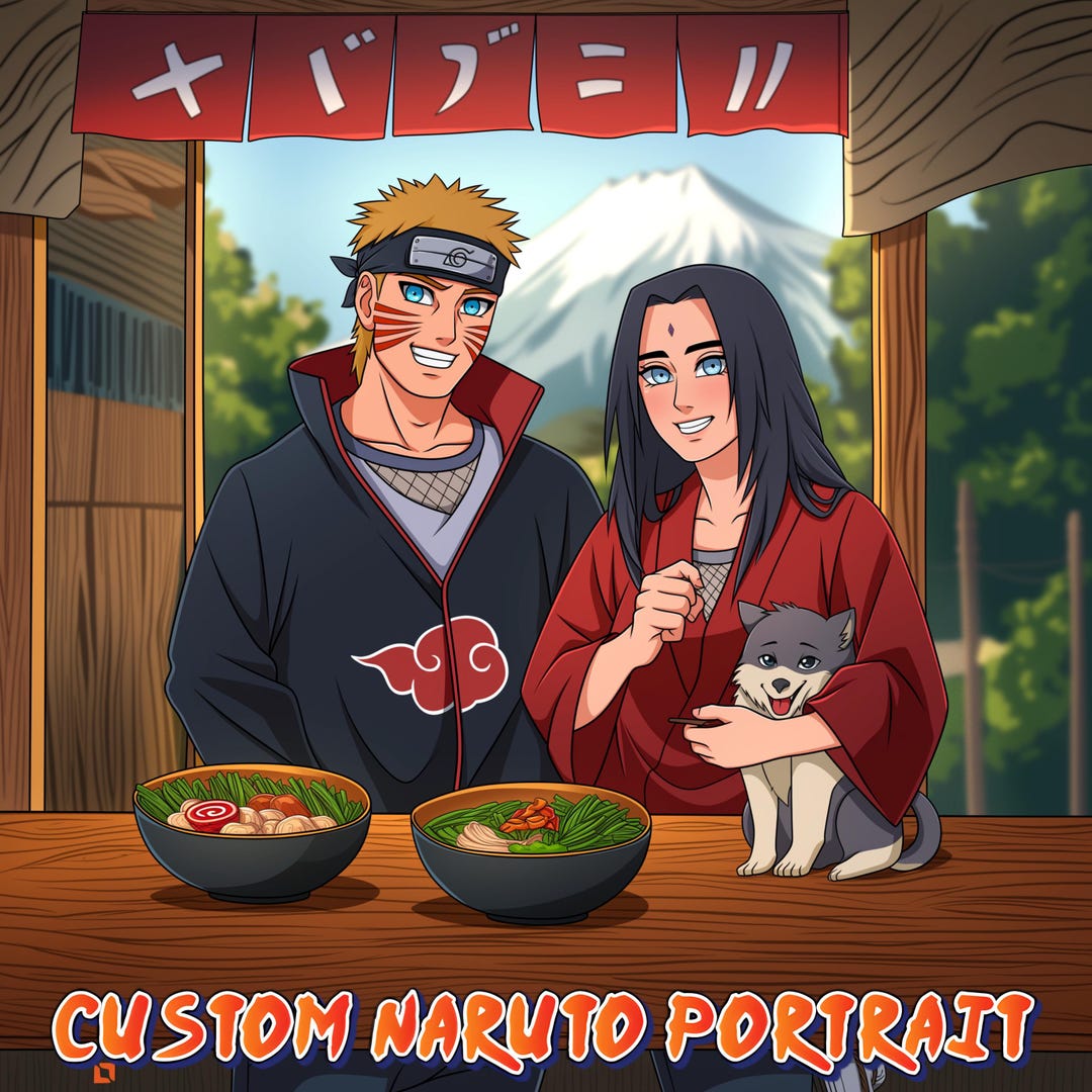 Custom Anime Portrait, Naruto Portrait, Anime Couple, Anime Portrait ...