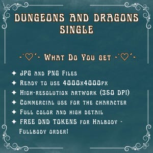 CUSTOM DND Character Commission, Fantasy RPG Art, Dungeon and Dragons ...