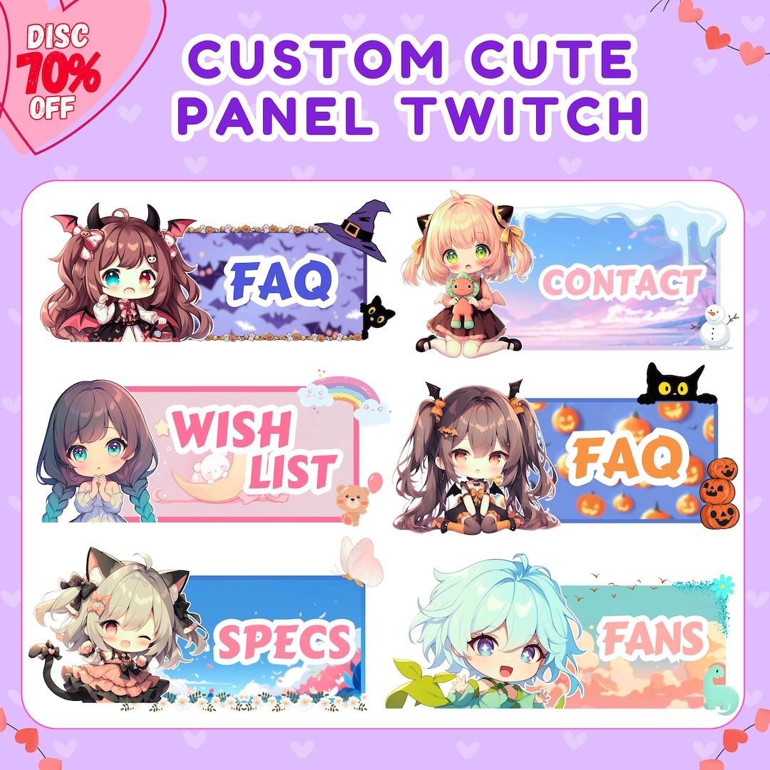 Custom Twitch Panels, Twitch Panel, Vtuber Panel, Anime Panel ...