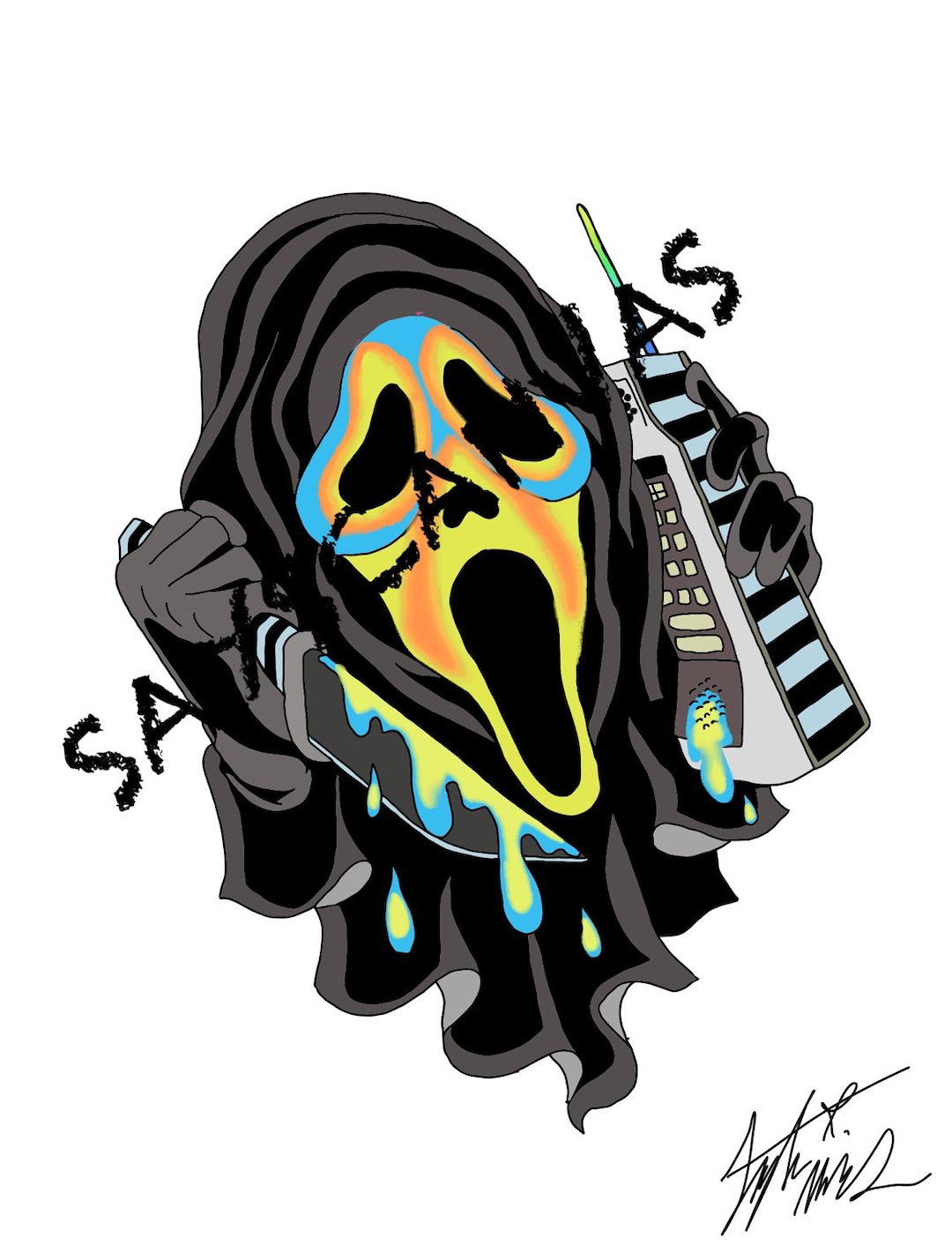 Ghost Face, Scream, Phone, Scary, Art - Etsy