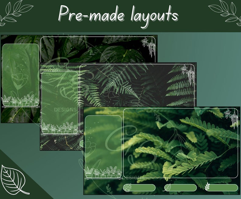 Animated Plant Stream Overlay Pack (19 Designs) For- Twitch, Youtube ...