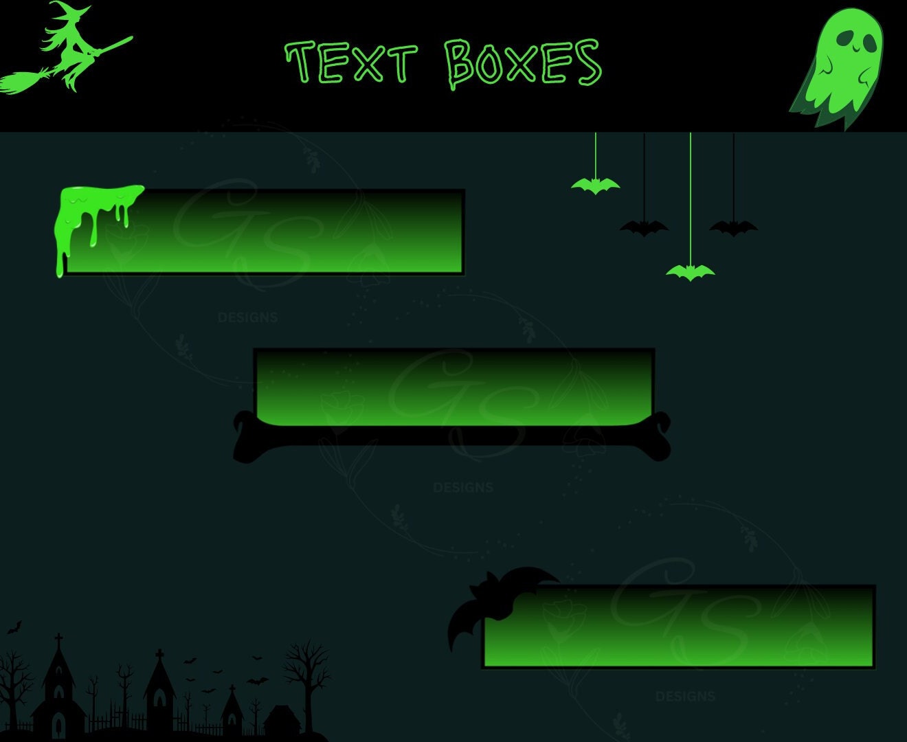 Spooky Animated Stream Pack - Black and Green - Halloween - Etsy