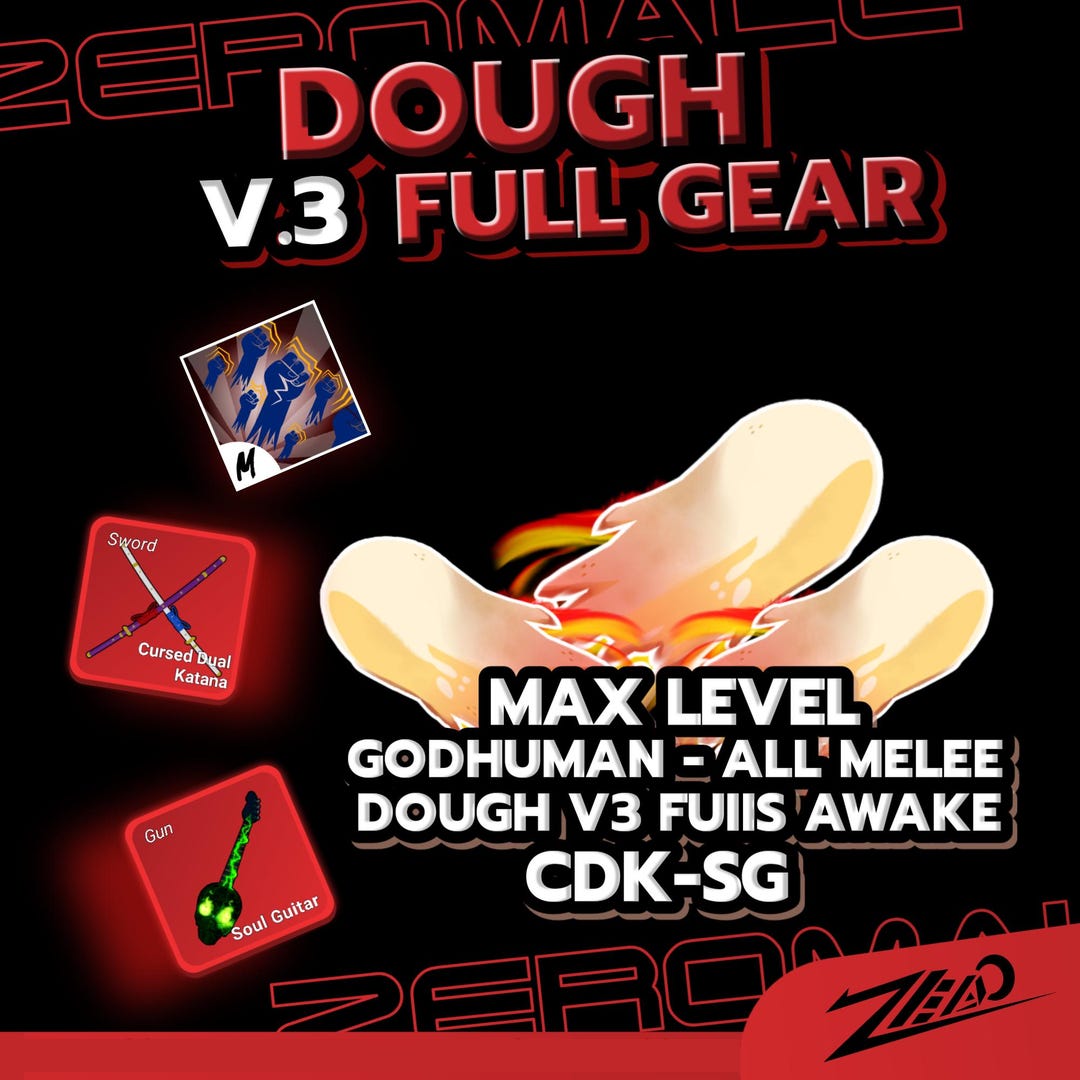 Roblox Blox Fruit Dough V3 CDK-SG Godhuman Conta não verificada - Etsy ...