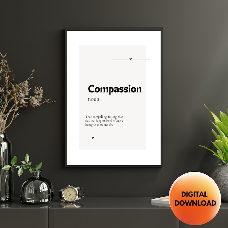 Compassion Definition, Printable Wall Art, Compassion Quote, Compassion ...