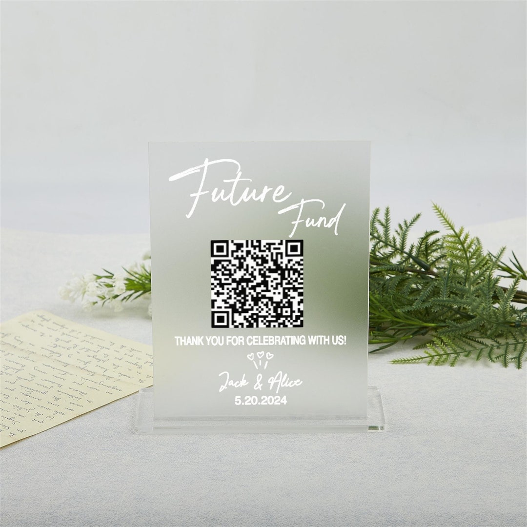 Future Fund QR Code Sign, Wedding Honeymoon Fund QR Code Sign, Modern ...