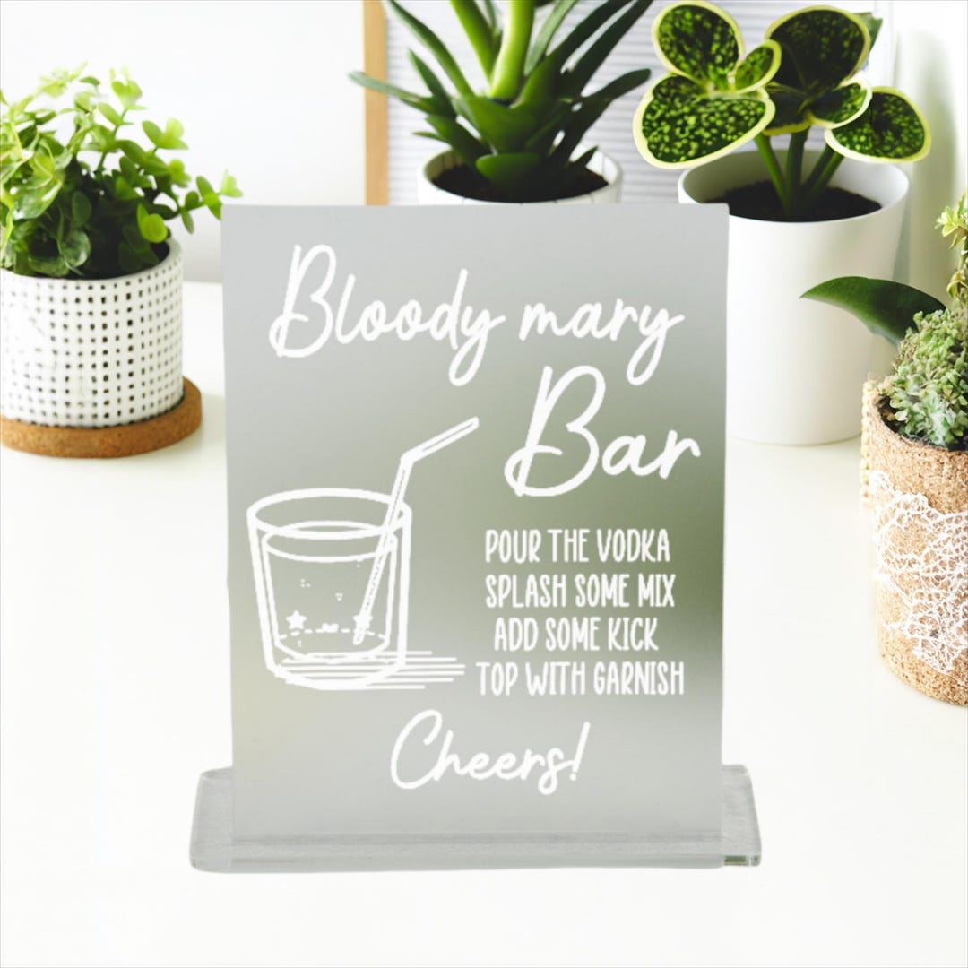 Bloody Mary Bar Sign, Bridal Brunch Bloody Mary Cocktail Sign, Modern ...