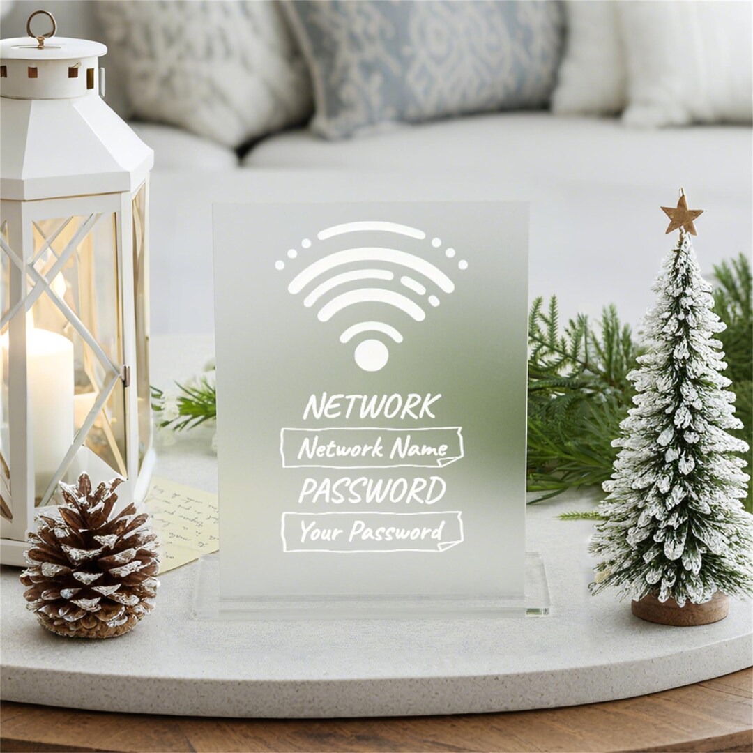 Wifi Password Acrylic Sign, Personalized Wi-fi Network Sign , Custom ...