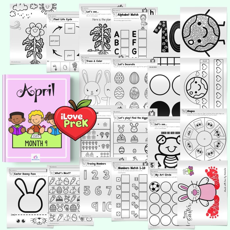 April Preschool Curriculum, 170+ Pages, Easter Earth Day Activities ...