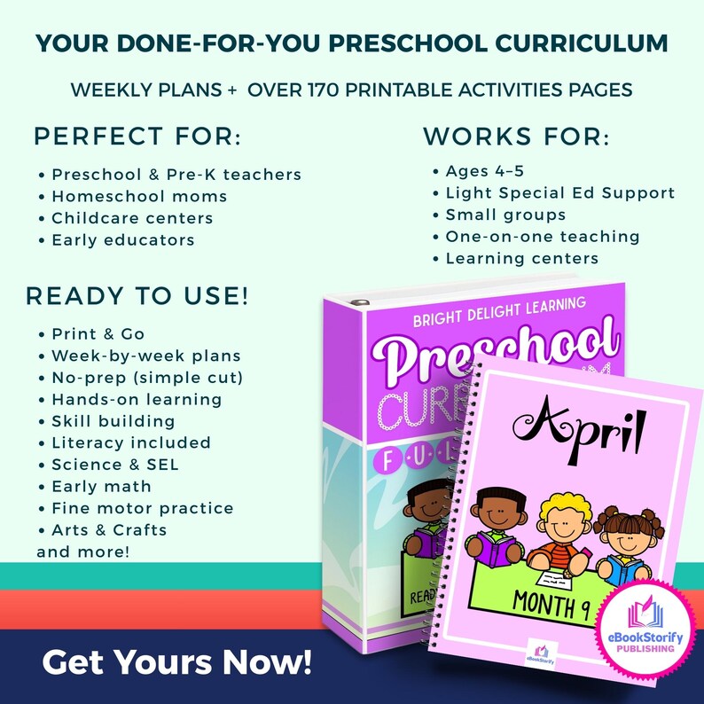 April Preschool Curriculum, 170+ Pages, Easter Earth Day Activities ...