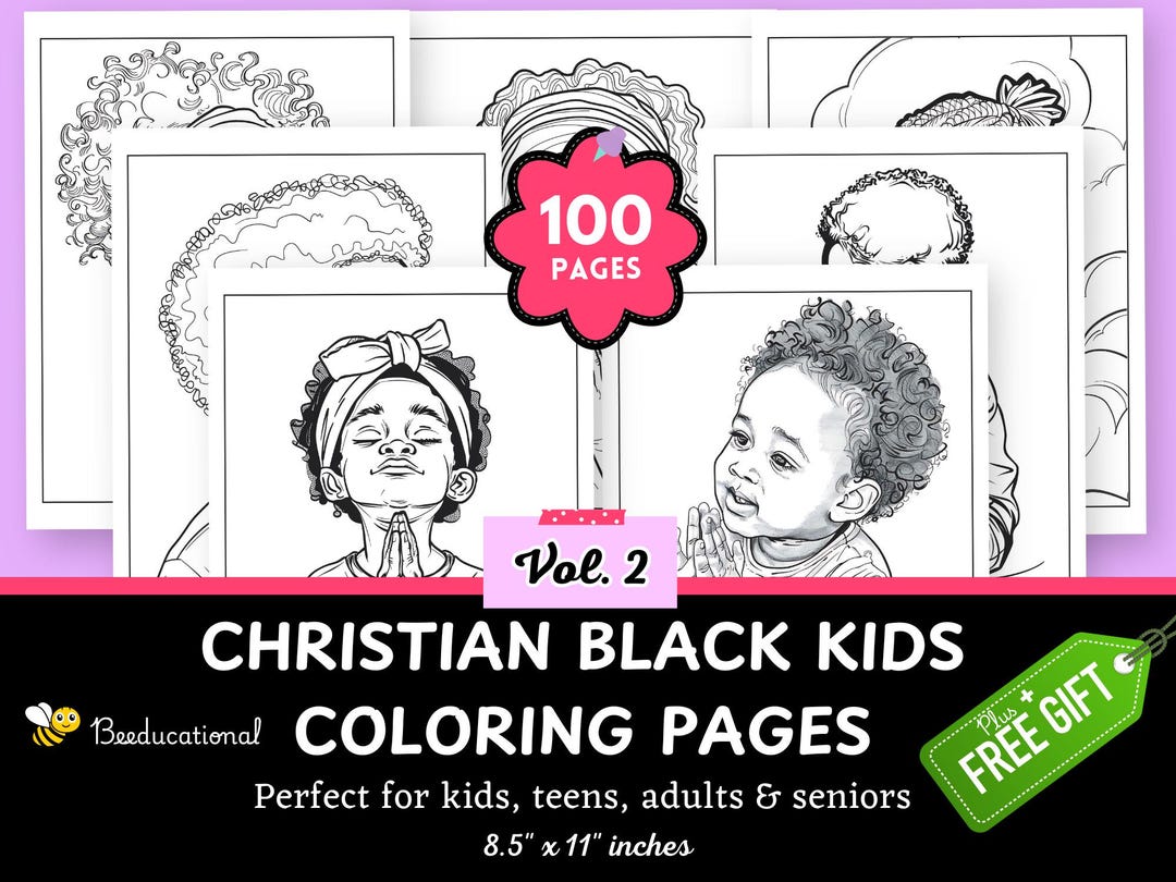 Black Christian Coloring Pages – 100 Bible Art of Praying Kids & Jesus ...