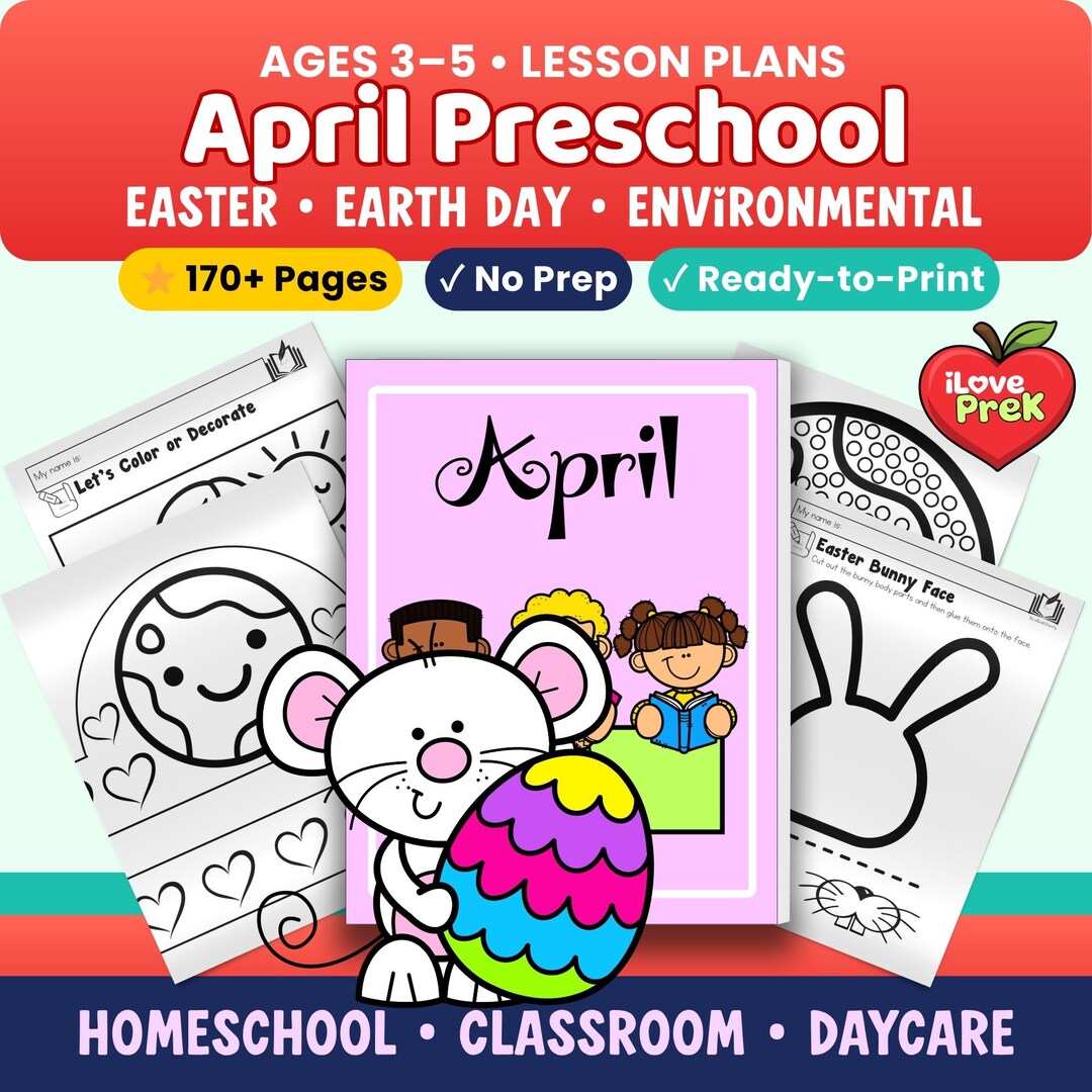 April Preschool Curriculum, 170+ Pages, Easter Earth Day Activities ...