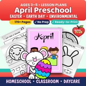 April Preschool Curriculum, 170+ Pages, Easter Earth Day Activities ...