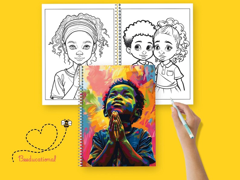 Black Christian Coloring Pages – 100 Bible Art of Praying Kids & Jesus ...
