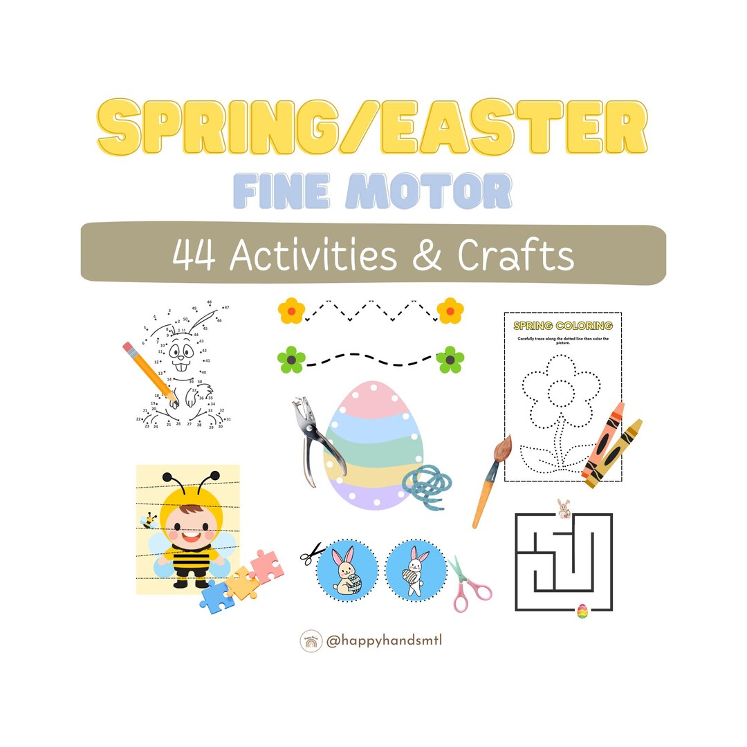 Spring & Easter Fine Motor Skills Activities: Printable Crafts and ...