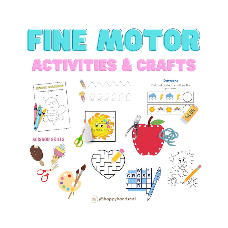 Fine Motor Activities + Crafts, Printable Worksheets for Preschool ...