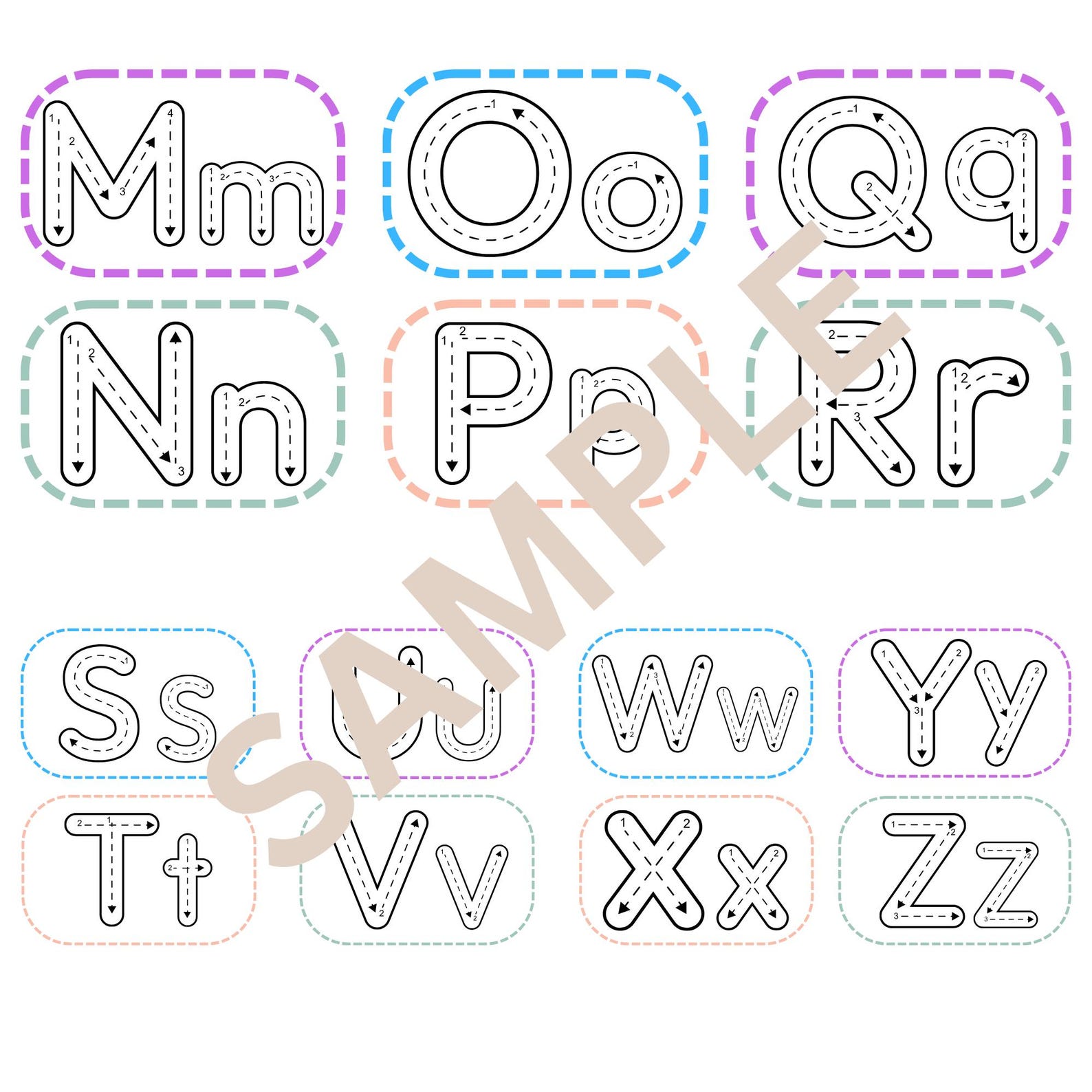 Alphabet Letter Tracing Cards: Preschool ABC Printables (digital ...