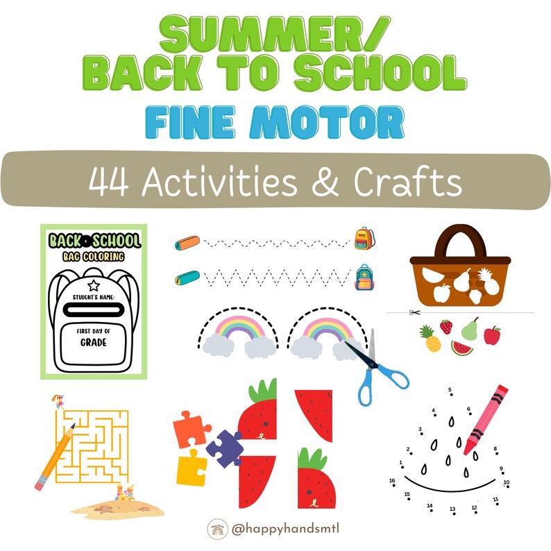 Fine Motor Activities + Crafts, Printable Worksheets for Preschool ...