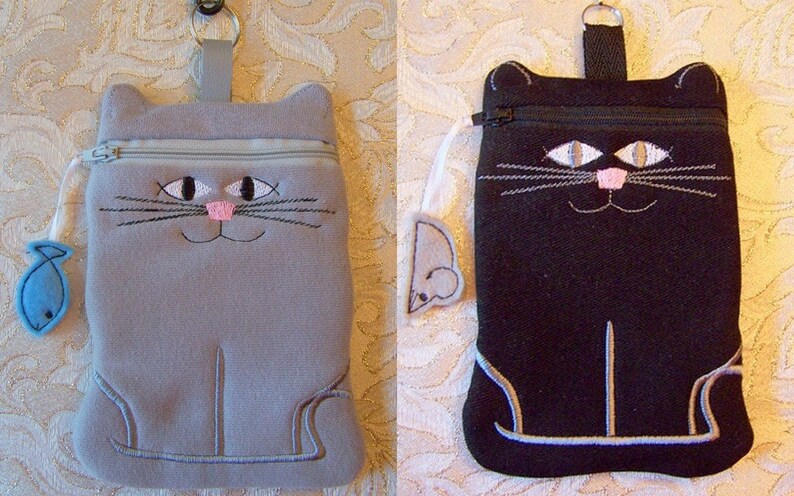 CAT Shaped Zippered Case - Customized - Open to See Examples - Etsy