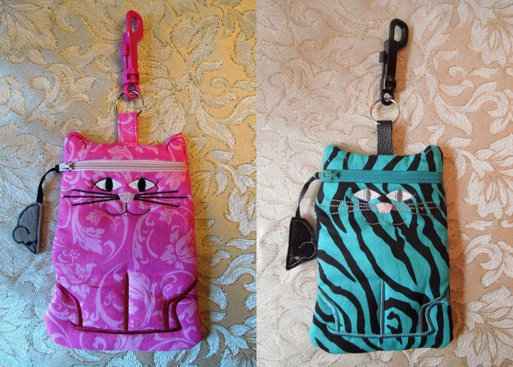 CAT Shaped Zippered Case - Customized - Open to See Examples - Etsy