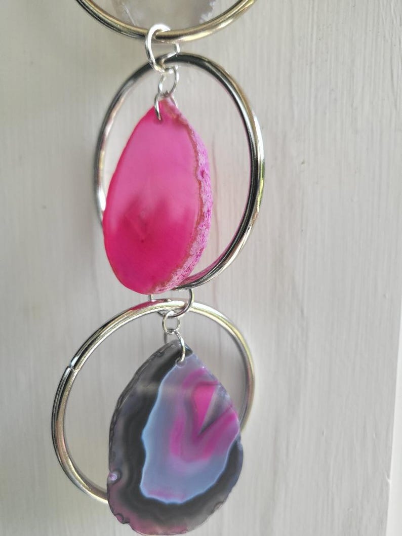 Agate and Crystal Suncatcher. Rainbow Maker Window Hanging 9"l. - Etsy