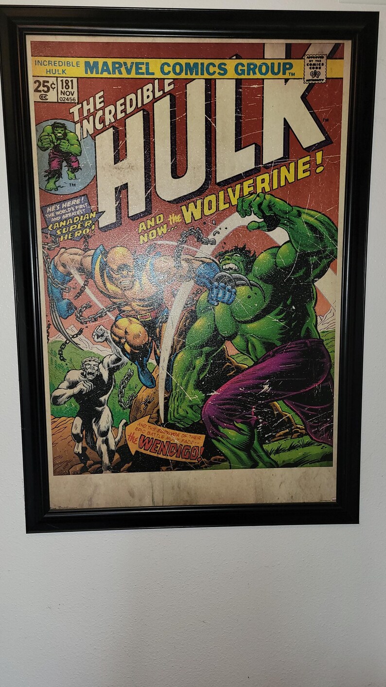 Hulk/wolverine Comic Book Framed Print 39×27. - Etsy