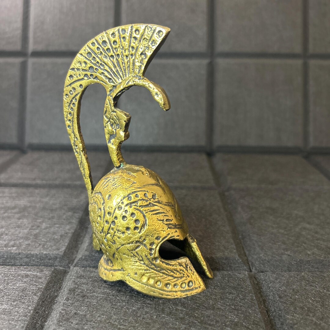 Roman Gladiator Helmet Hand Bell | Vintage Italian Brass | Art Deco ...