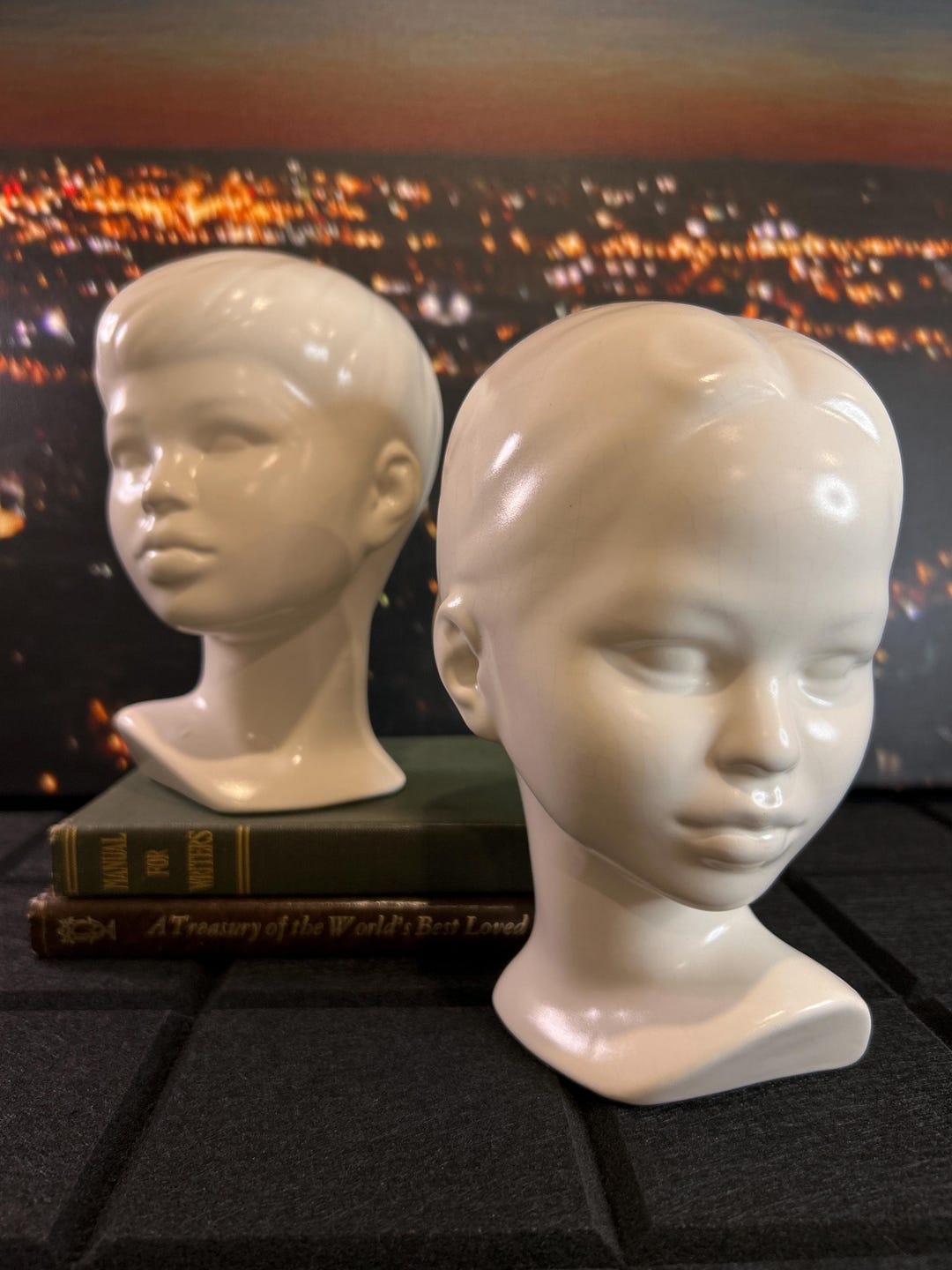 Pair | Holland Mold Boy and Girl Busts | Vintage | Unpainted White Ceramic - Etsy