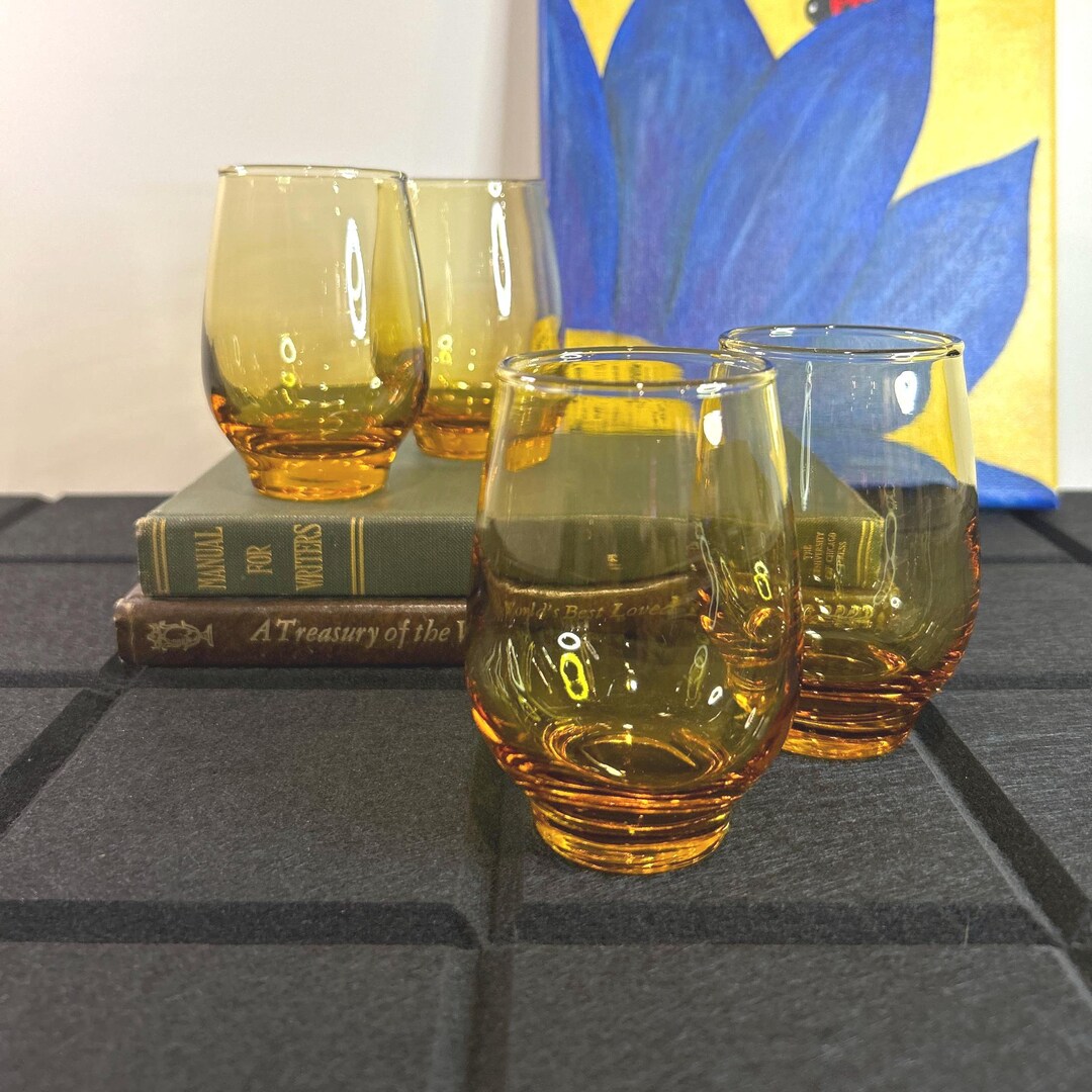 Set of 4 | Libbey 'tempo' Cocktail Glasses | Amber | Vintage ...