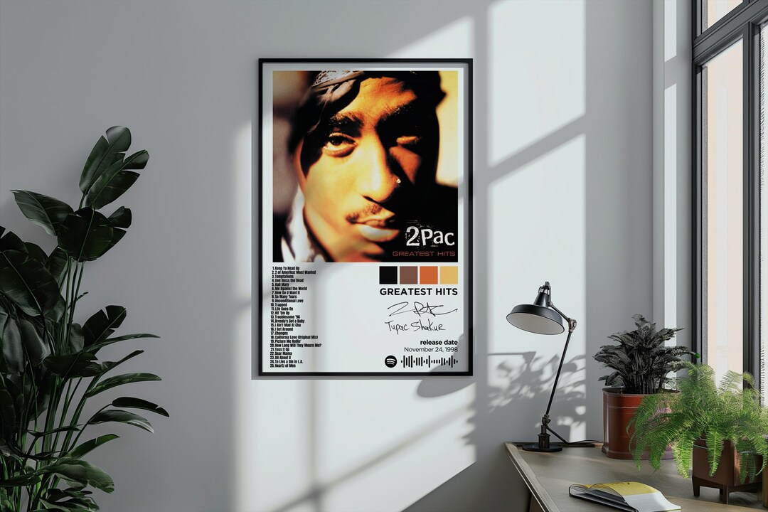 2pac Greatest Hits Album Poster Custom Digital Download Wall Art Hip ...