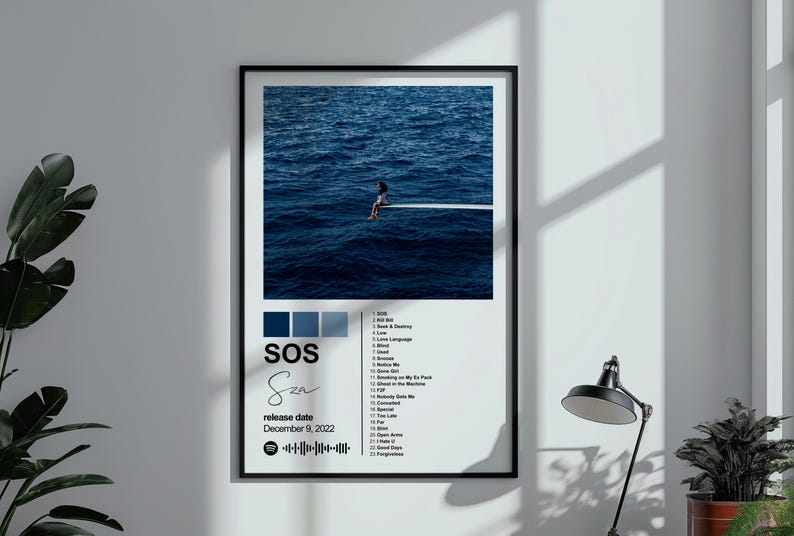 SZA SOS Album Poster Custom Printable Wall Art, Music Decor, Digital ...