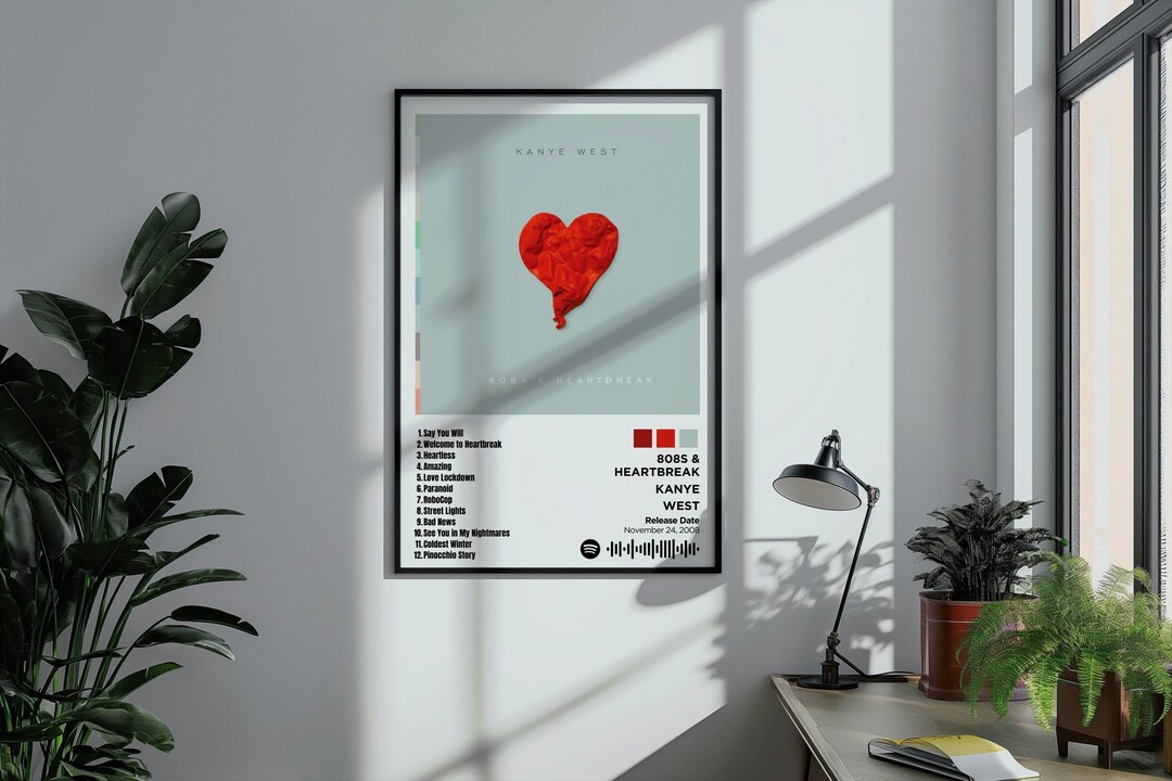 Kanye West 808s & Heartbreak Album Poster Custom Printable Wall Art ...