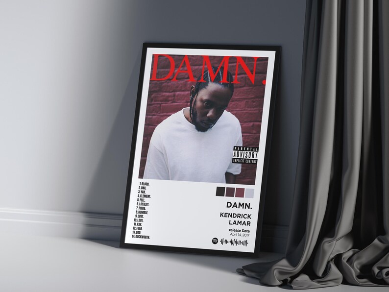 Kendrick Lamar DAMN. Custom Album Art Poster Digital Download Wall Art ...