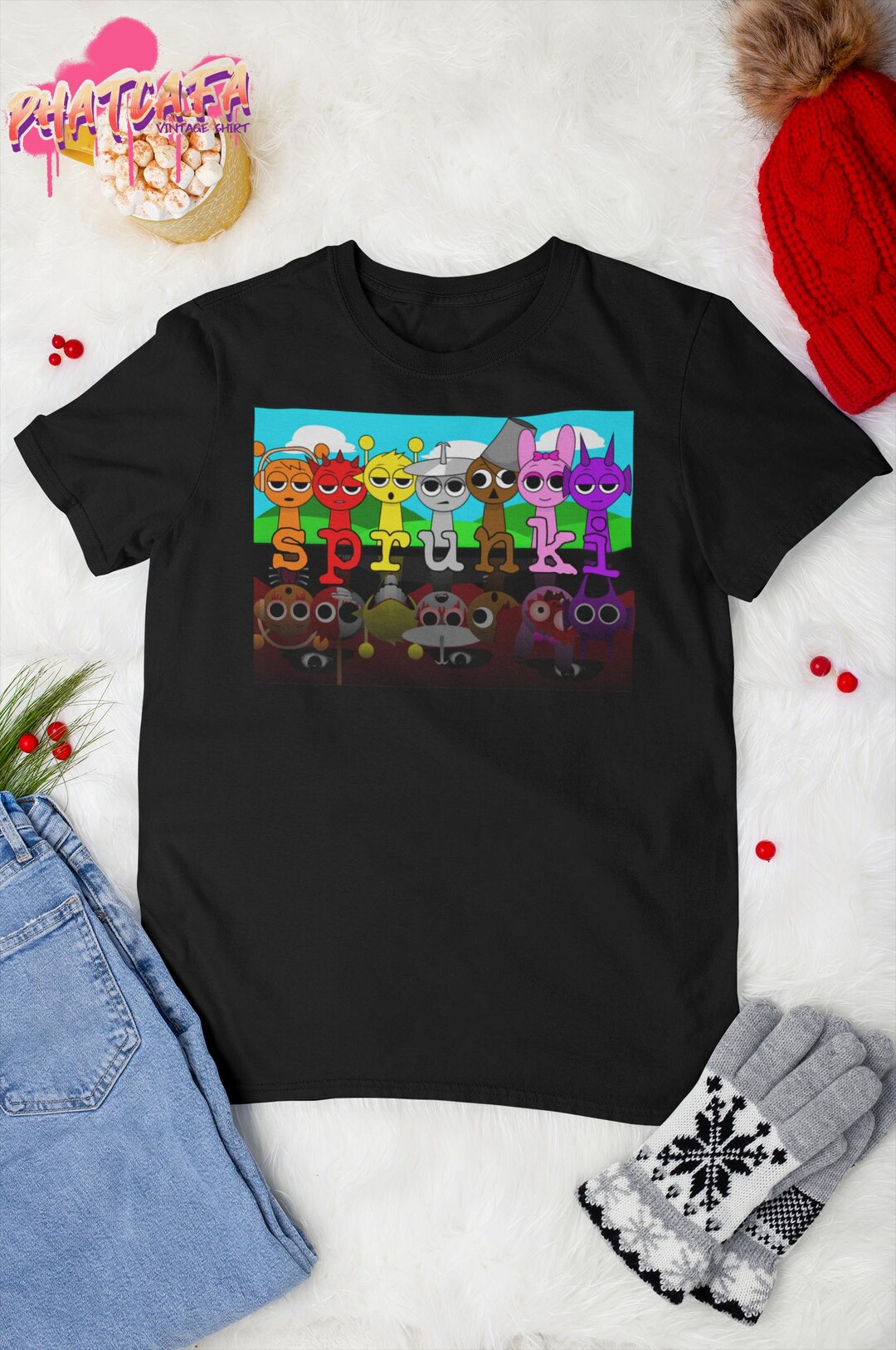 Sprunki up Side Down Vintage T-shirt, Gamer Toddler Shirt, Gift for ...