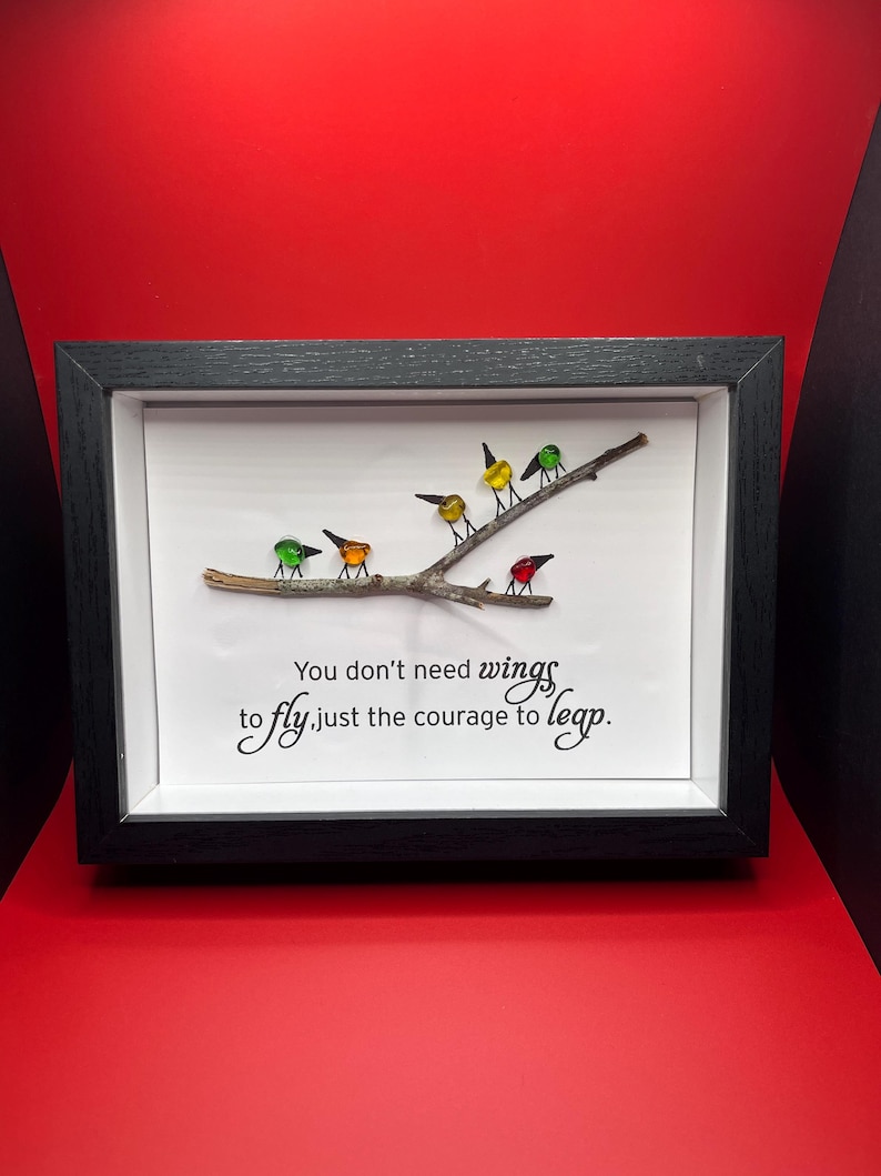 Seaglass Bird Art - Courage to Fly - Etsy