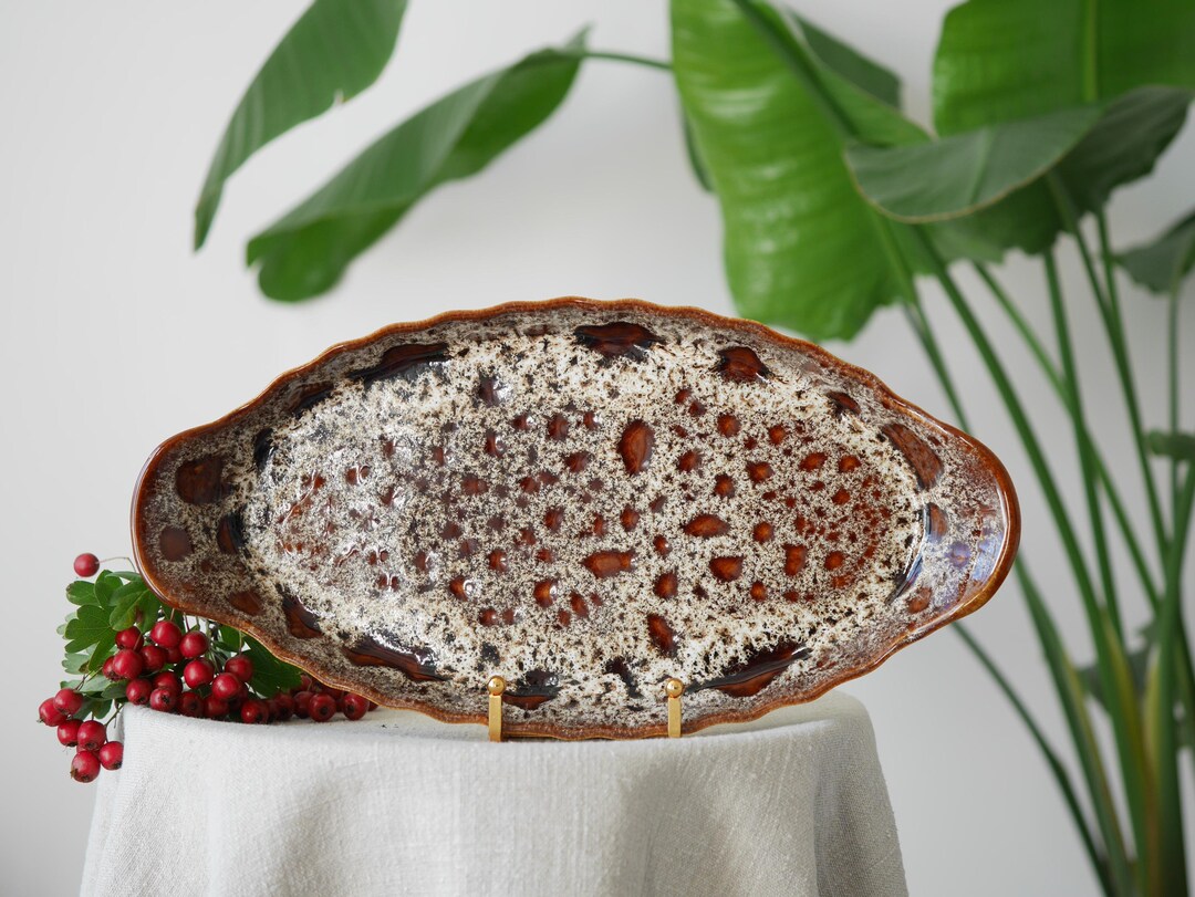 Vintage Foster’s Pottery Cornishware Lava Glaze Oval Platter, 1970s ...