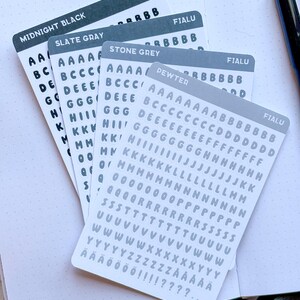 Monochrome Essentials Alphabet Sticker Sheets | Functional Letters for ...